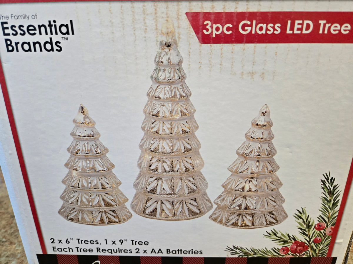 3pc LED Silver Tree Set – Sherburne Eagle's Nest Store