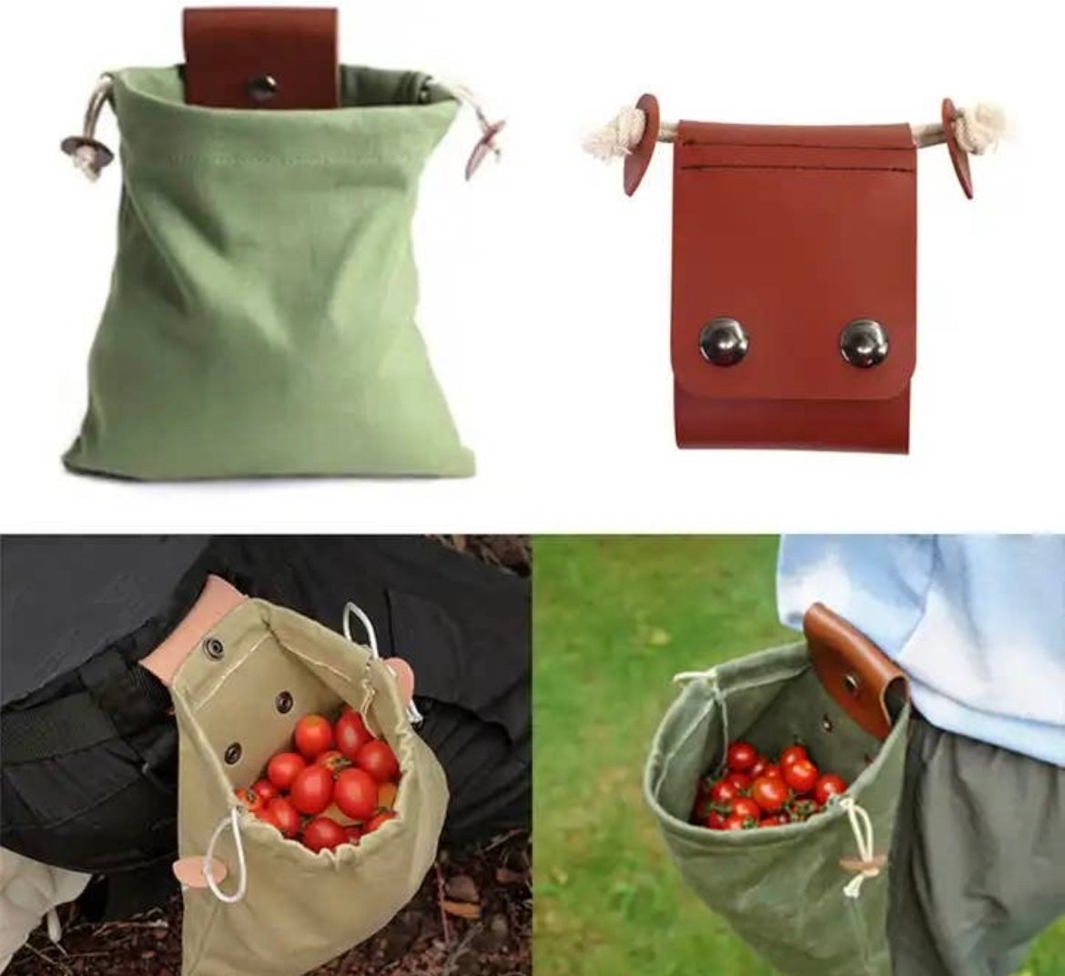 Portable leather Canvas Foraging Bag Pouch – Sherburne Eagle's Nest Store